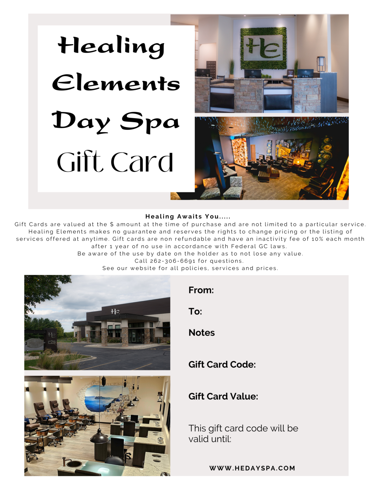 Shop - Healing Elements Day Spa